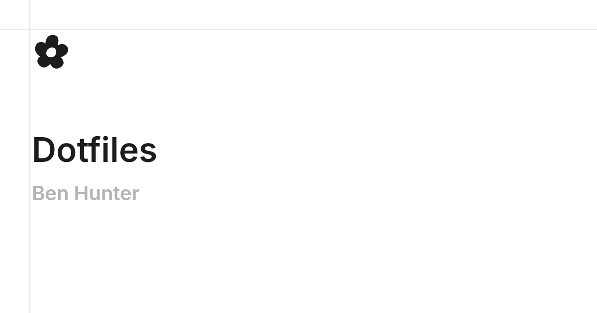 Dotfiles · Ben Hunter
